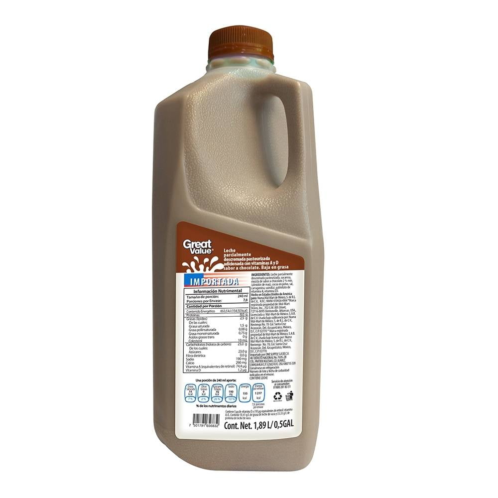 Leche Great Value sabor chocolate 1.89 l | Walmart en línea