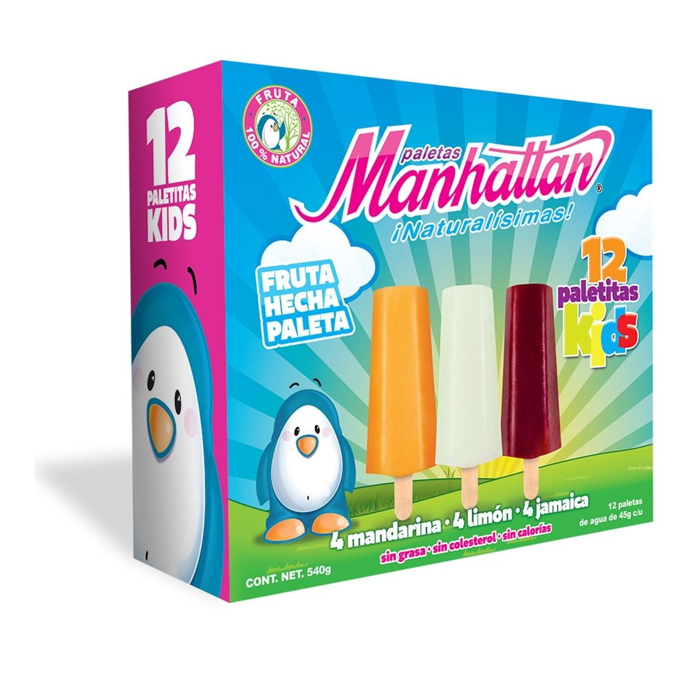 Paleta helada Manhattan mini varios sabores 12 pzas 45 g c/u | Walmart ...