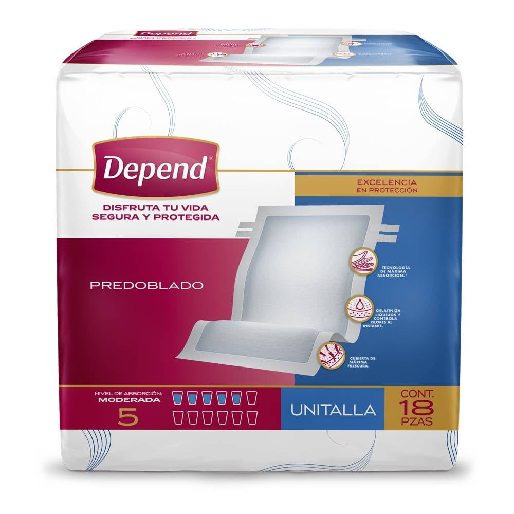 Pañal predoblado Depend 18 pzas | Walmart en línea