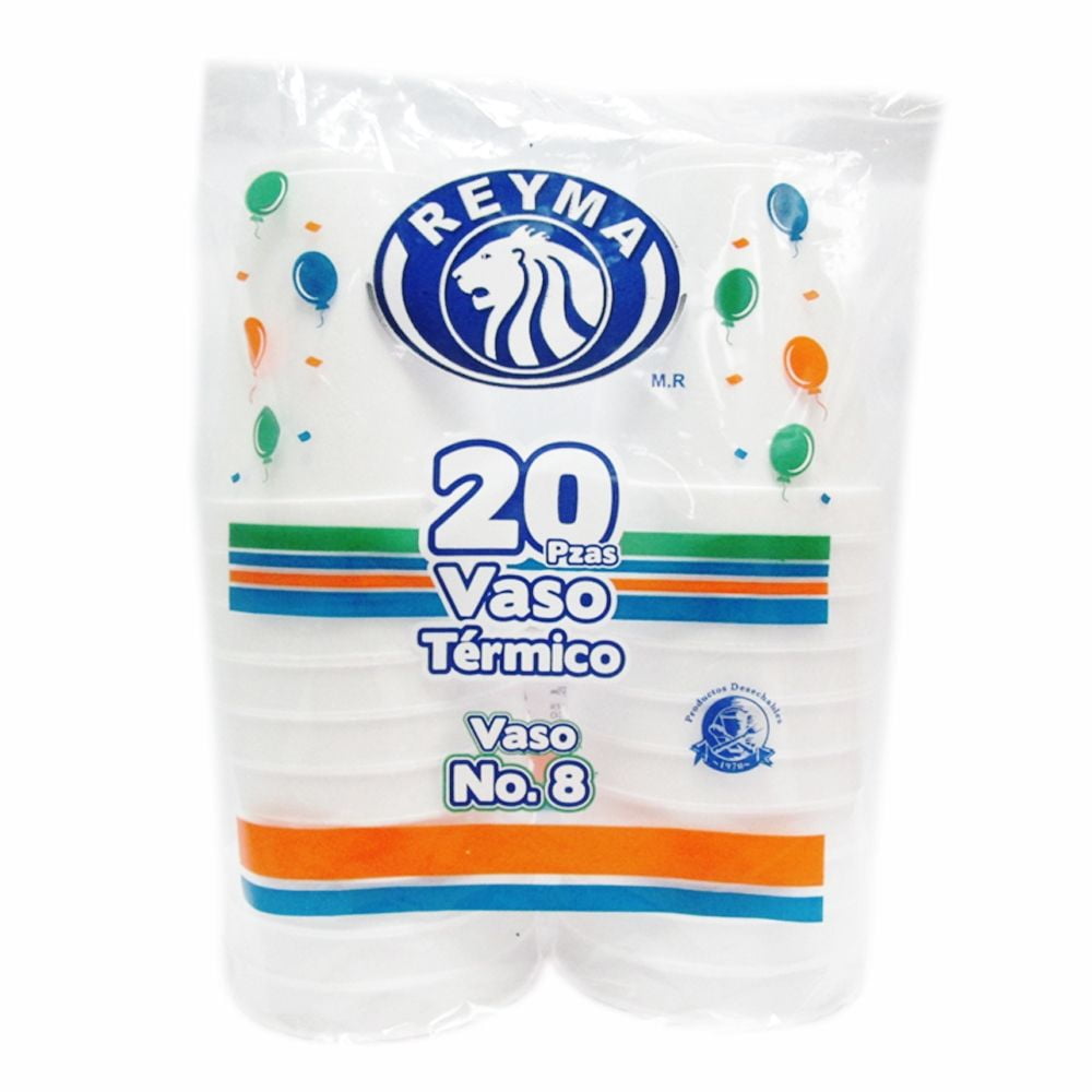 Vasos desechables Reyma No.8 térmicos 20 pzas | Walmart en línea