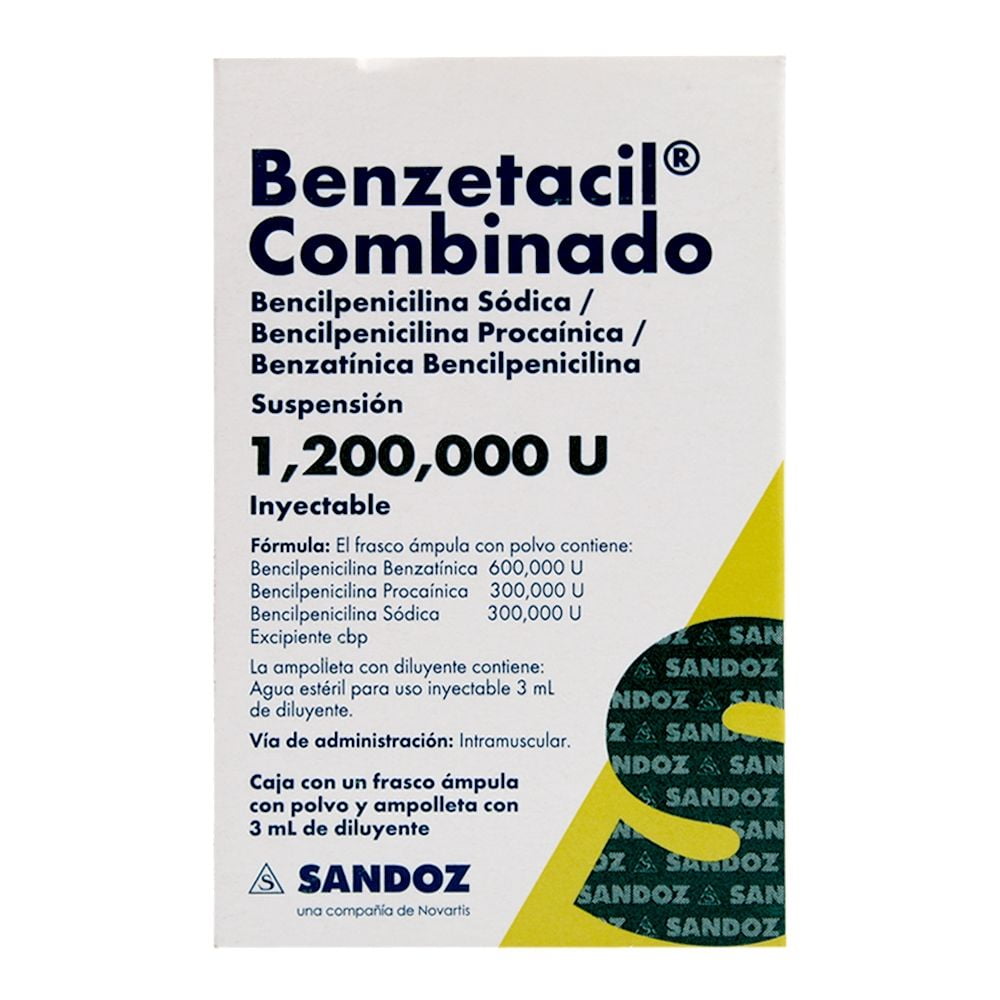 Benzetacil combinado suspensión inyectable 1,200,000 U | Walmart en línea