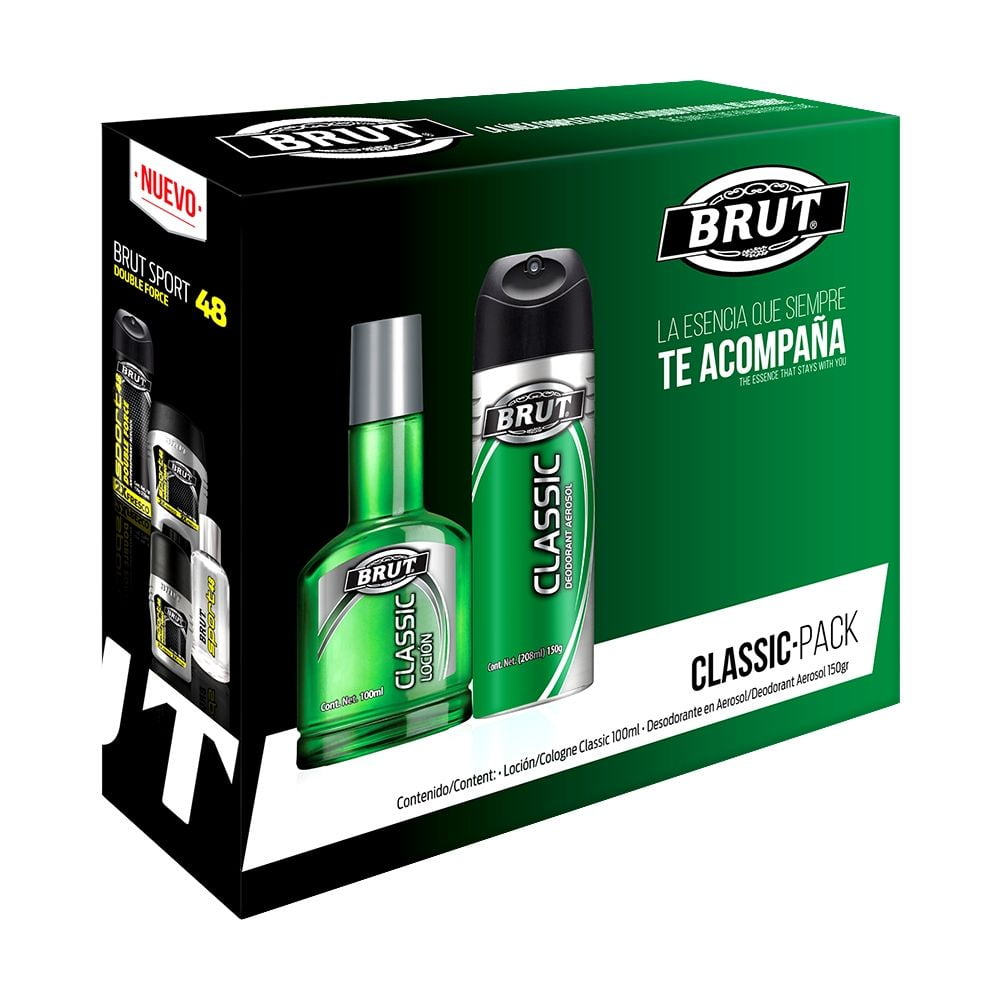 Estuche Brut loción classic 100 ml más desodorante en aerosol 150 g ...