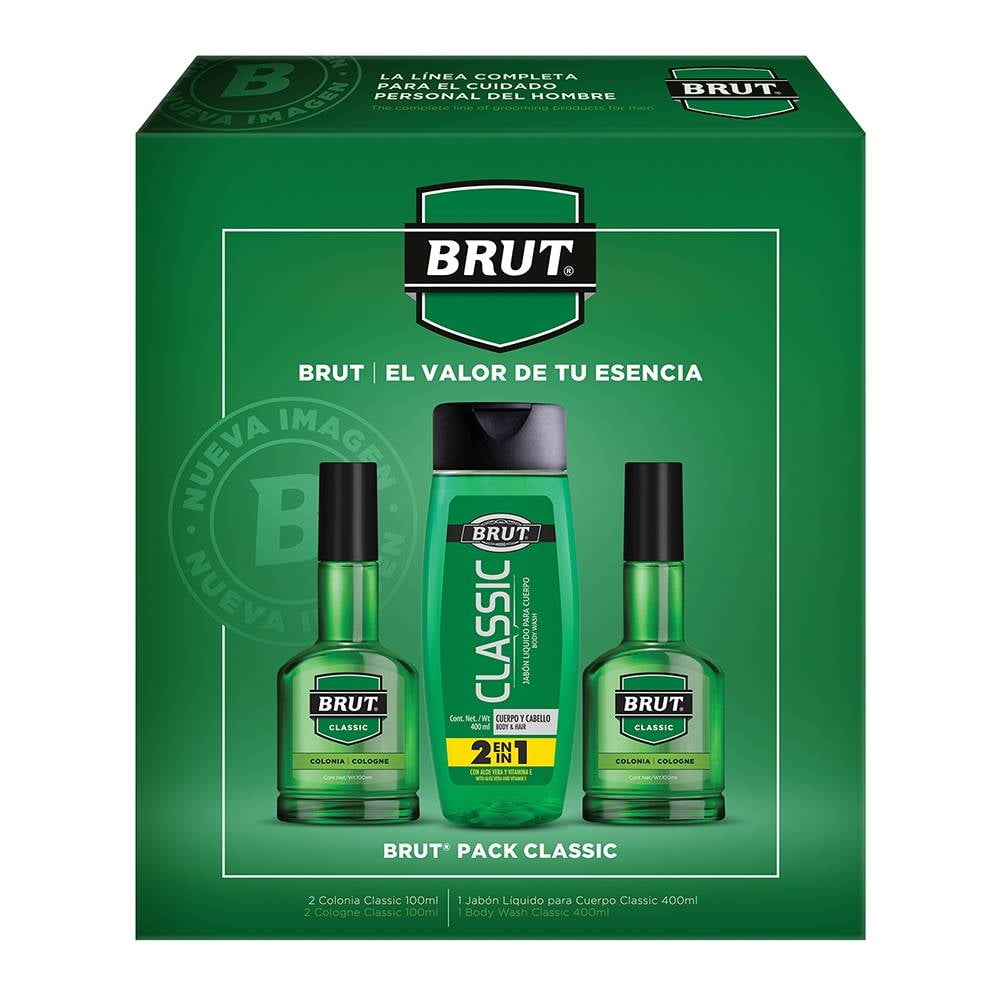 Set Brut classic 2 colonias 100 ml c/u + 1 jabón líquido para cuerpo ...