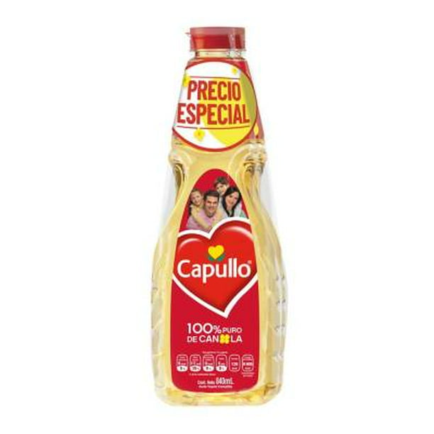 Aceite Capullo 100% puro de canola 2 botellas de 840 ml c/u | Walmart ...