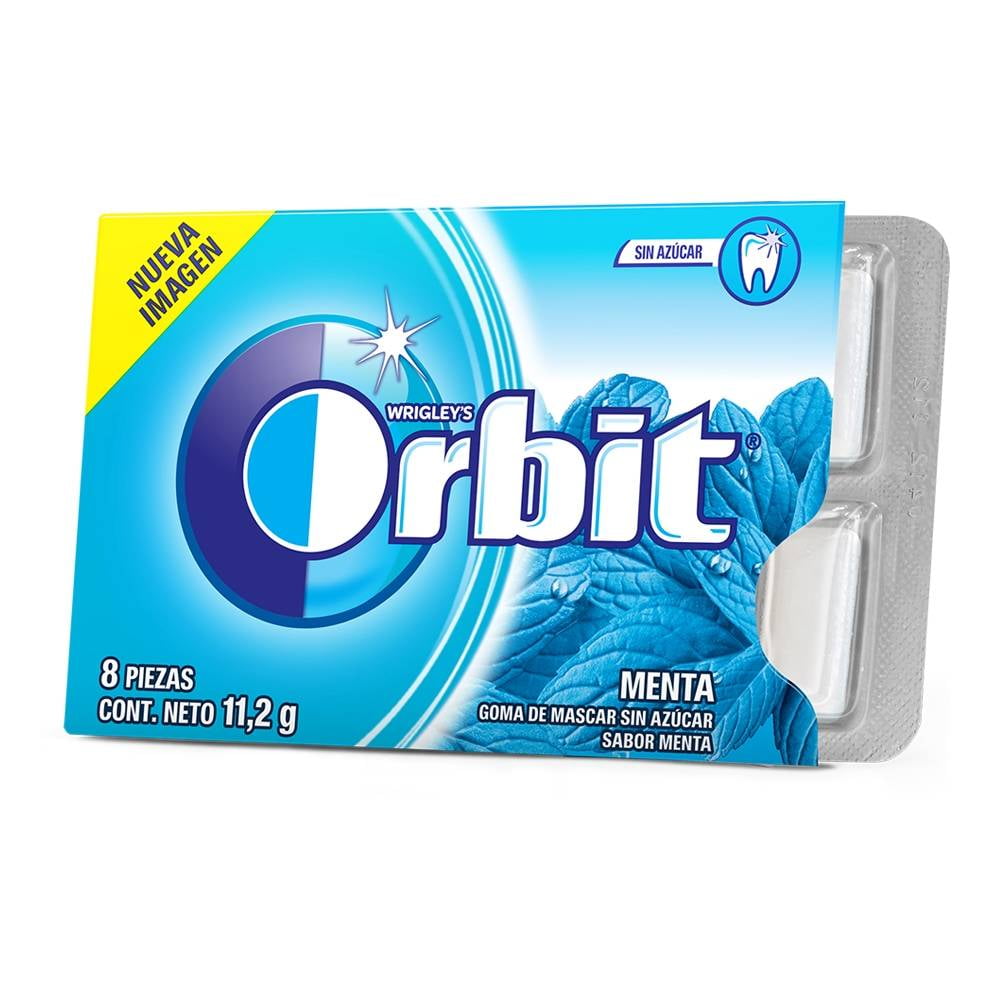 Goma de mascar Orbit sabor menta sin azúcar 1 paquete con 8 pzas ...