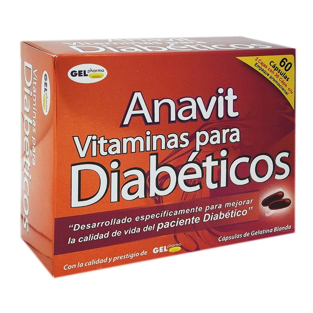 Vitaminas Anavit cápsulas para diabéticos 60 pzas | Walmart en línea