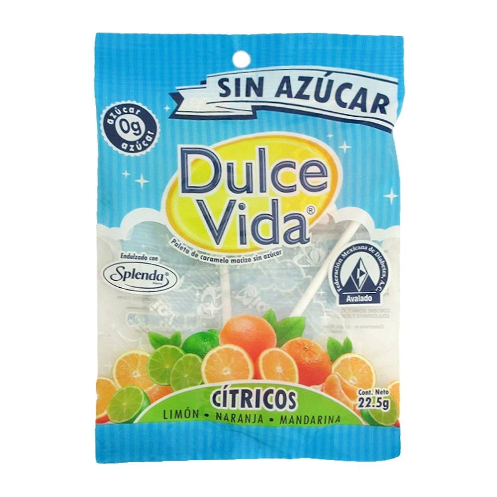 Paletas de caramelo Dulce Vida sabores cítricos sin azúcar 22.5 g ...