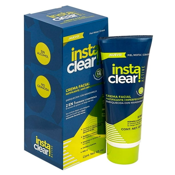 Crema facial Insta Clear active matificante, anti-imperfecciones 65 ml ...