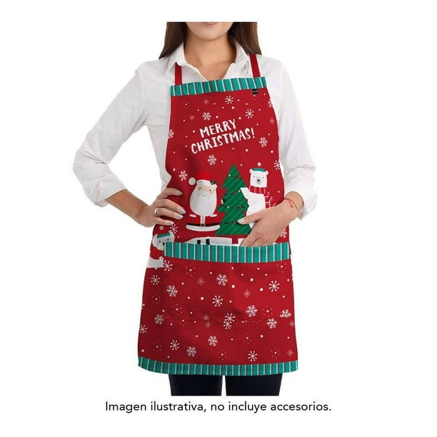 Mandil de Cocina Amborella Santa Copos Rojo | Walmart en línea
