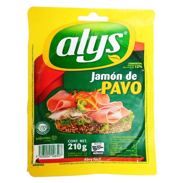 Jamón de pavo Alys 210 g | Walmart en línea
