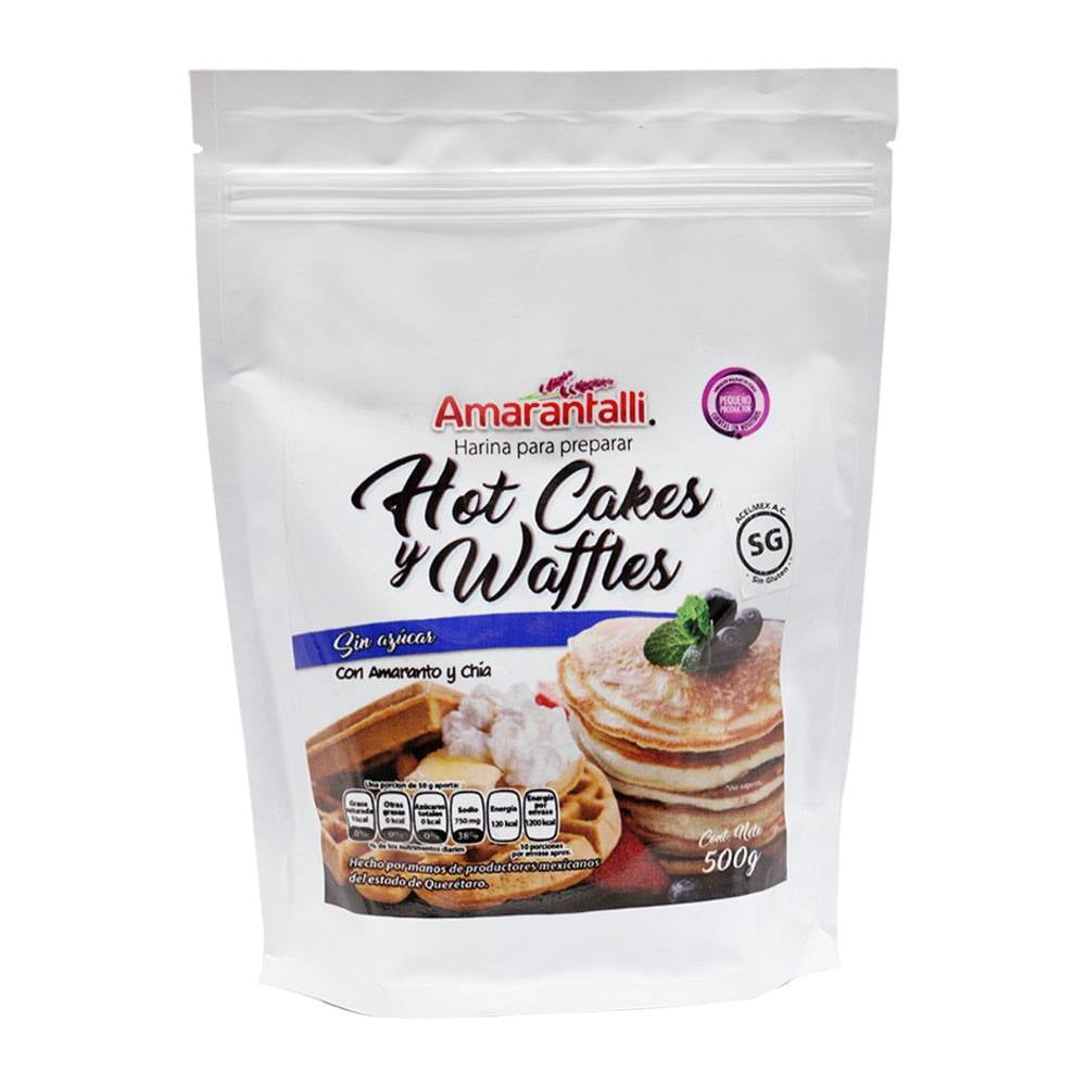 Harina para preparar Amarantalli hot cakes y waffles, sin azúcar 500 g ...