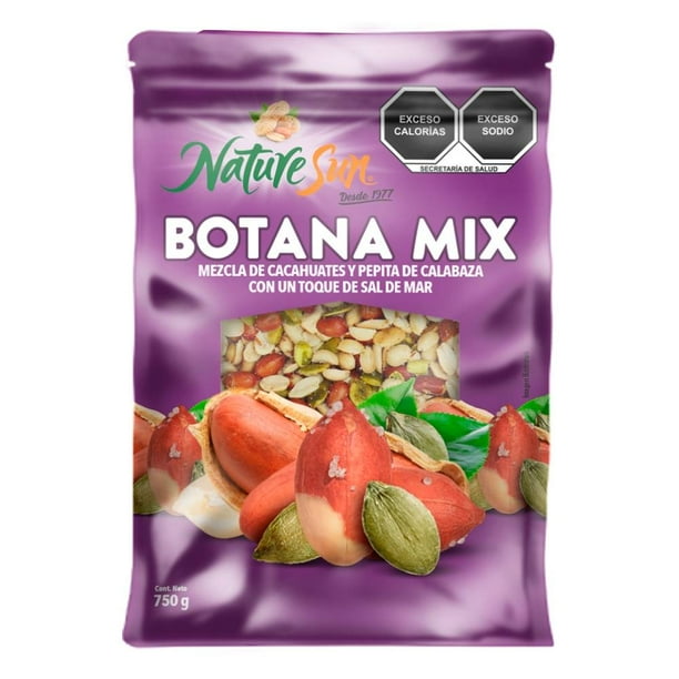 Botana mix Nature Sun cacahuates, pepitas de calabaza y sal 750 g ...