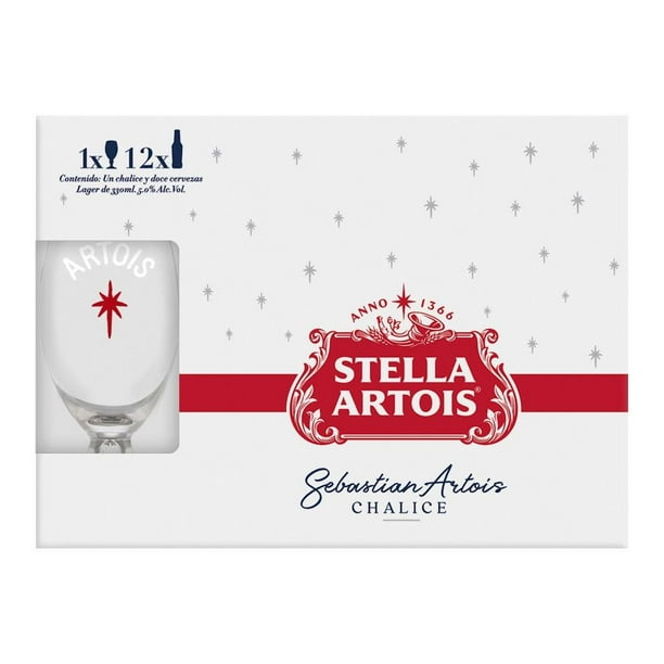 Cerveza Stella Artois 12 botellas de 330 ml c/u + 1 chalice | Walmart ...