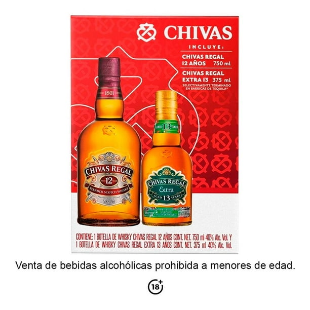 Whisky Chivas Regal 12 años 750 ml + 1 whisky Chivas Regal 13 años 375 ml | Walmart en línea