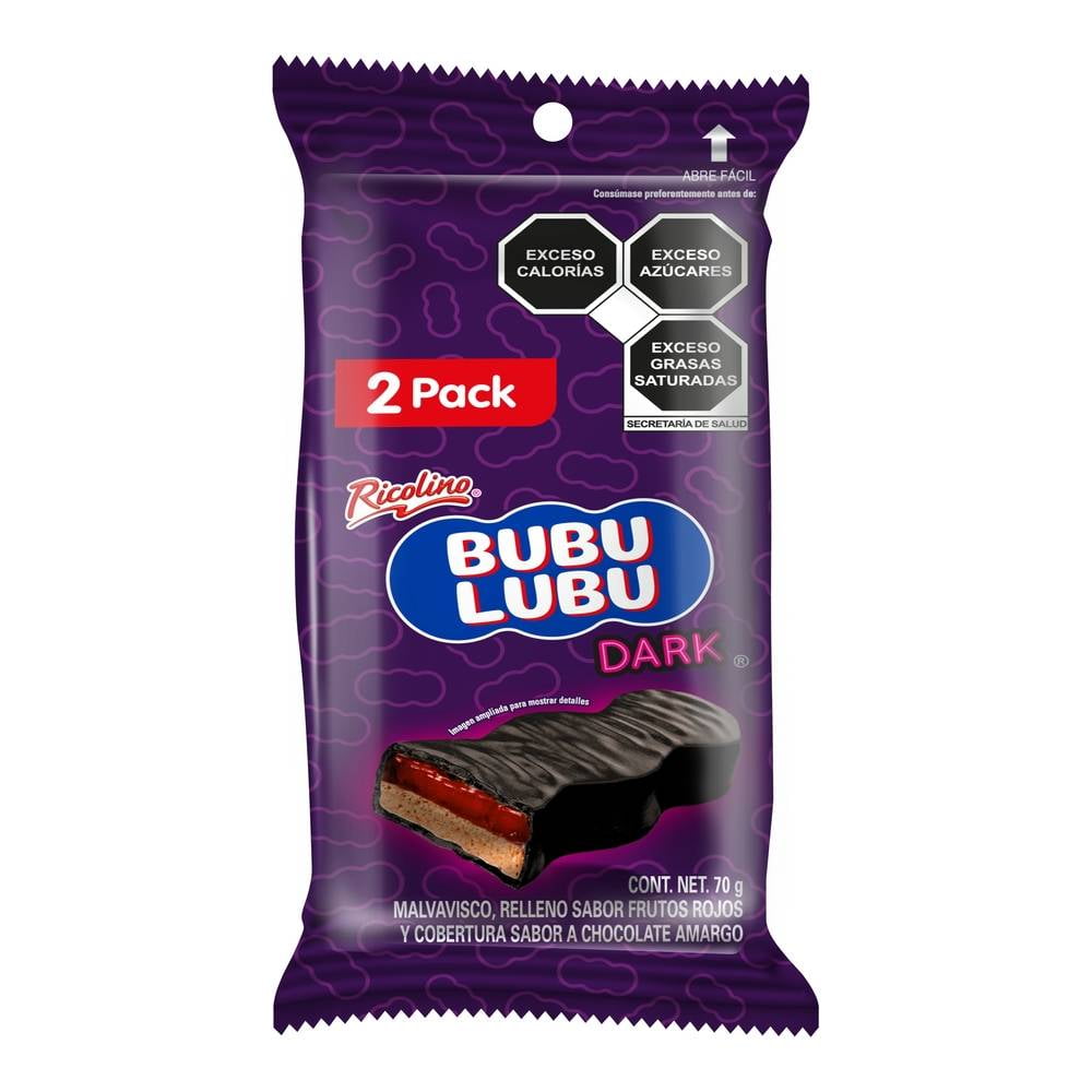 Malvavisco con cobertura de chocolate Ricolino Bubulubu Dark Two Pack 70 g | Walmart en línea