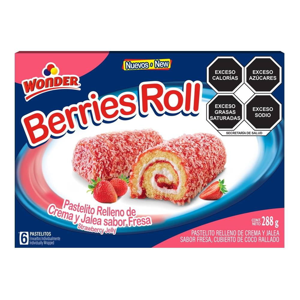 Pastelitos Wonder berries roll sabor fresa 288 g | Walmart en línea