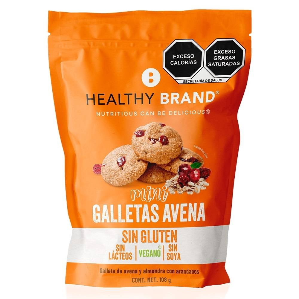 Galletas Healthy Brand de avena y almendra con arándanos keto 108 g ...