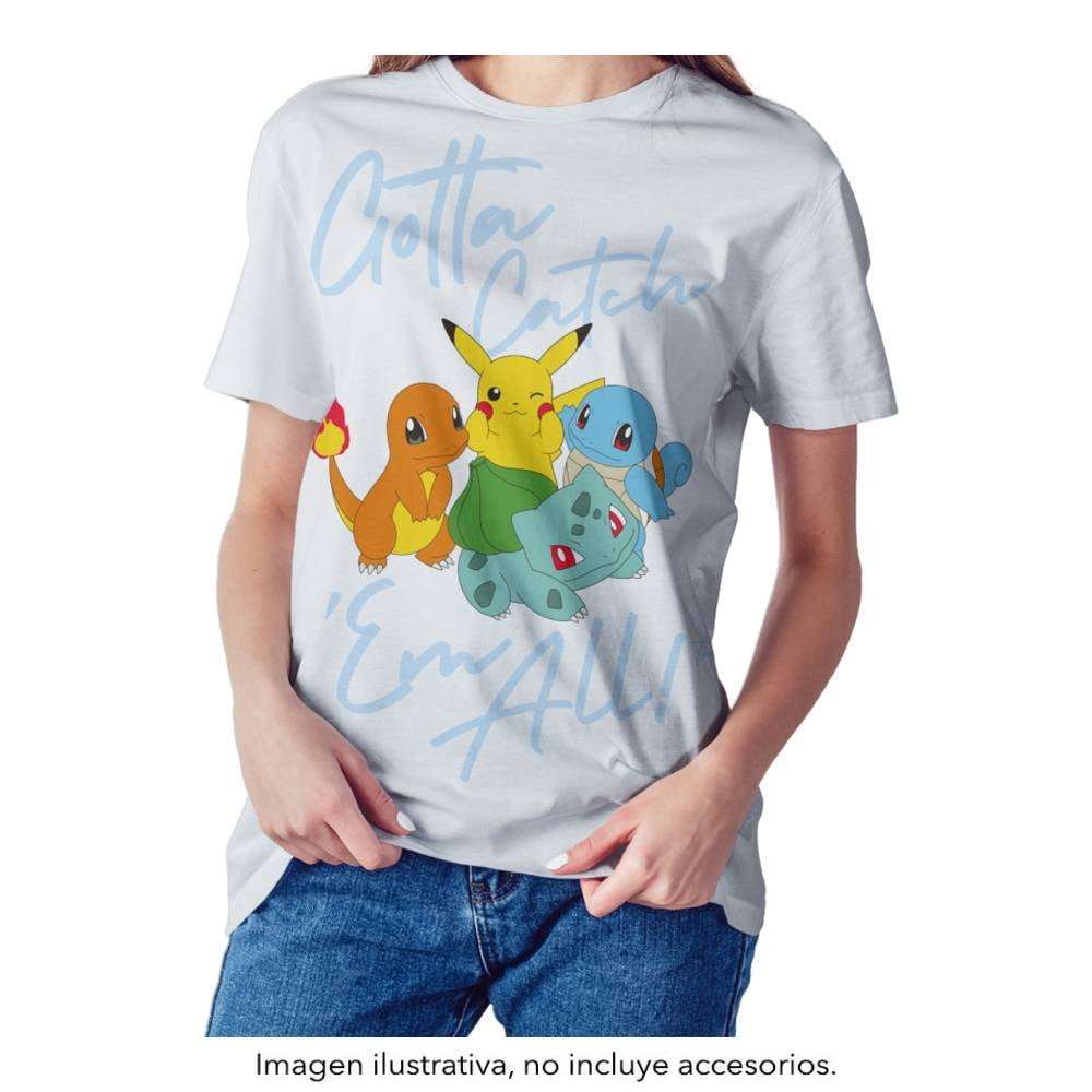 Playera Pokémon Talla M Gotta Catch 'em All Blanco | Walmart en línea