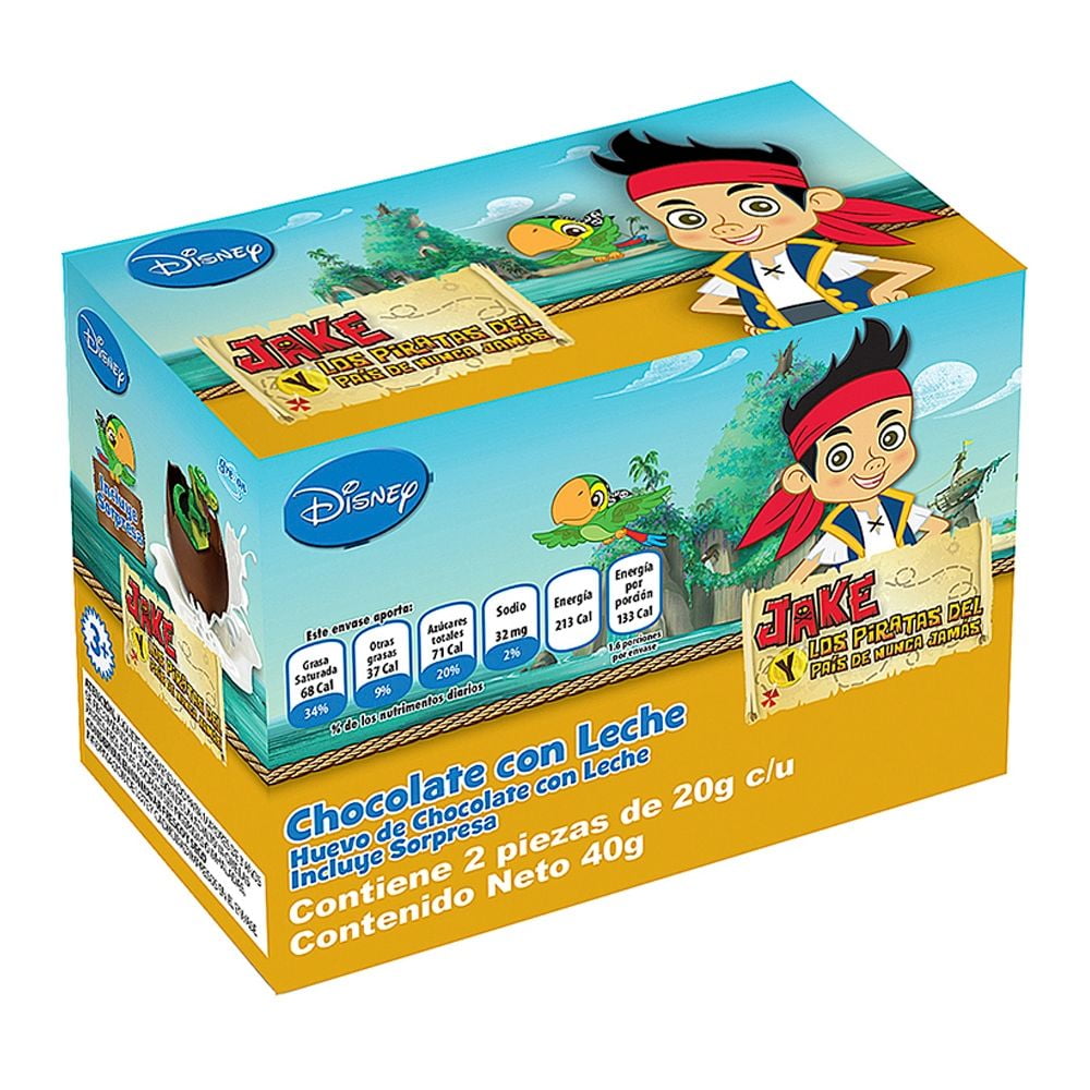 Huevo de chocolate Grezon Disney Jake y los piratas con sorpresa 2 pzas ...