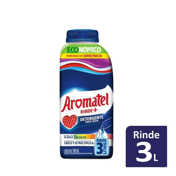 Detergente líquido concentrado Aromatel Rinde+ para ropa blanca y de ...