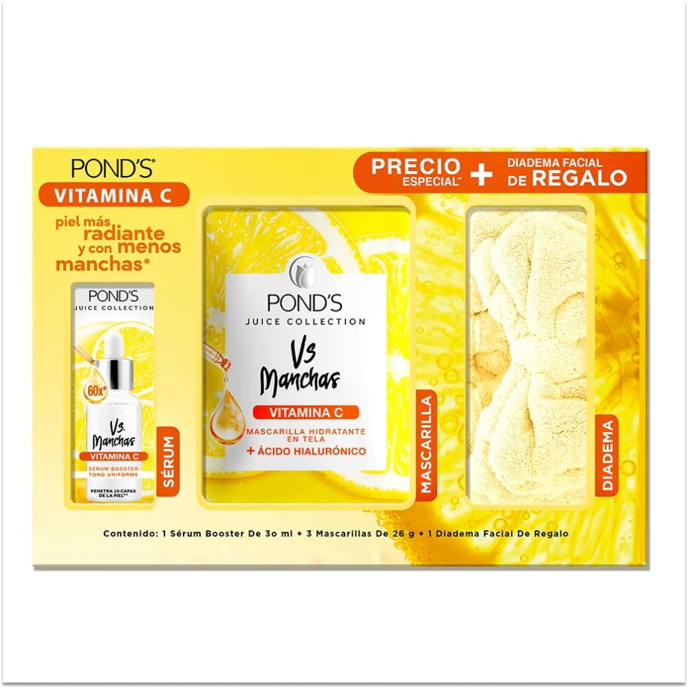Kit Ponds Vs Manchas con vitamina C + áciddo hialurónico 5 pzas ...