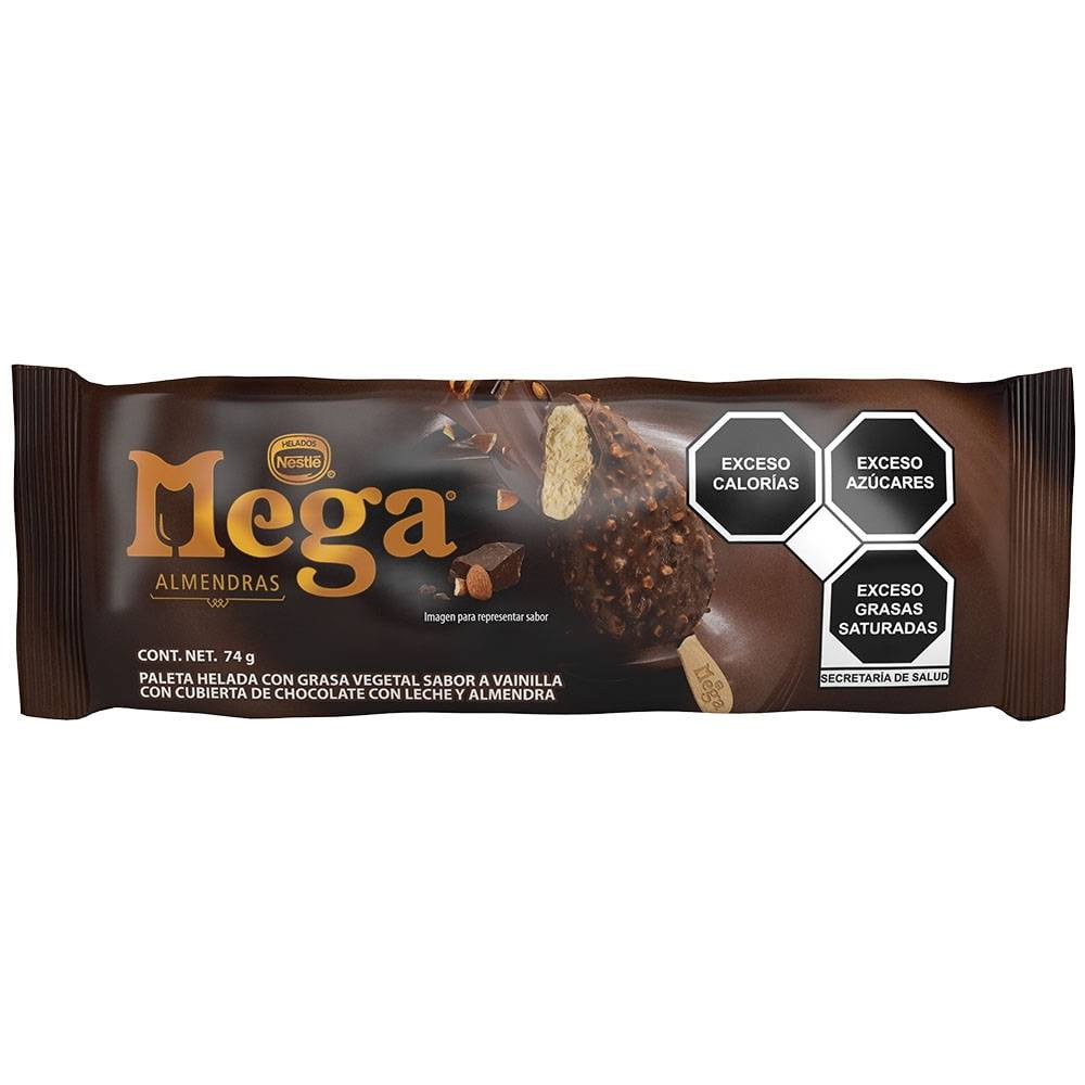 Paleta helada Nestlé Mega sabor vainilla con almendras 74 g | Walmart ...