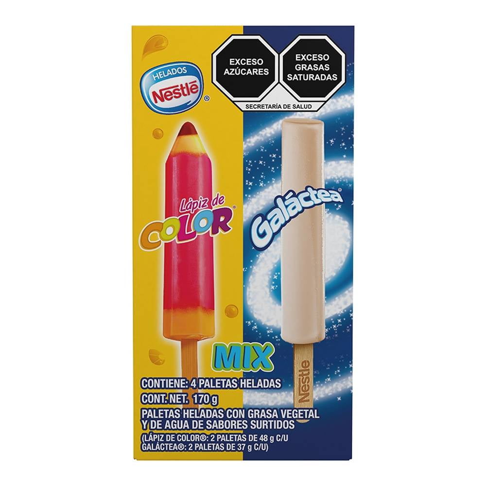 Paletas Heladas Nestlé Lápiz de color y Galáctea 4 pzs || Bodega ...