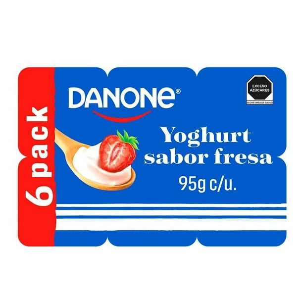 Yoghurt Danone fresa 6 pack de 95 g c/u | Walmart en línea