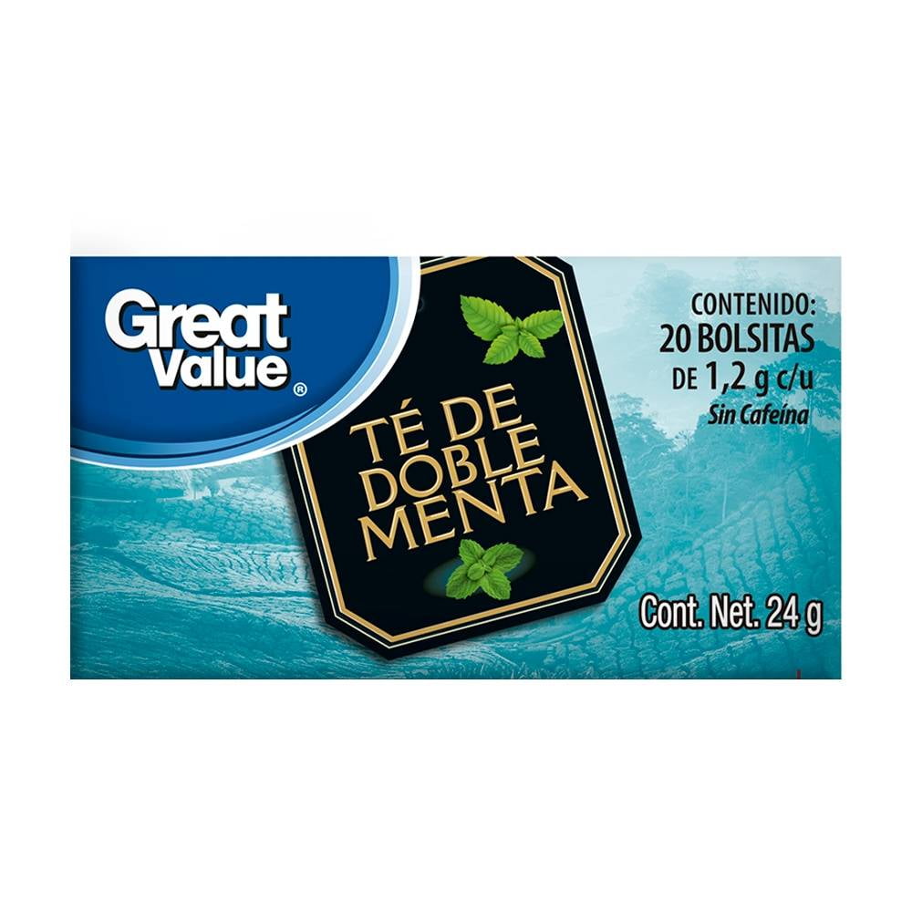 Té Great Value doble menta 20 pzas | Walmart en línea