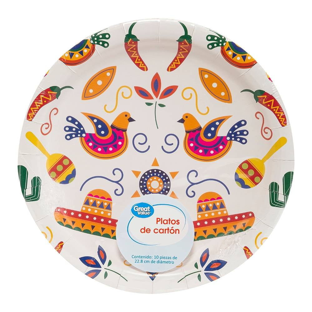 Platos de cartón Great Value fiestas patrias mexa 10 pzas | Walmart en ...
