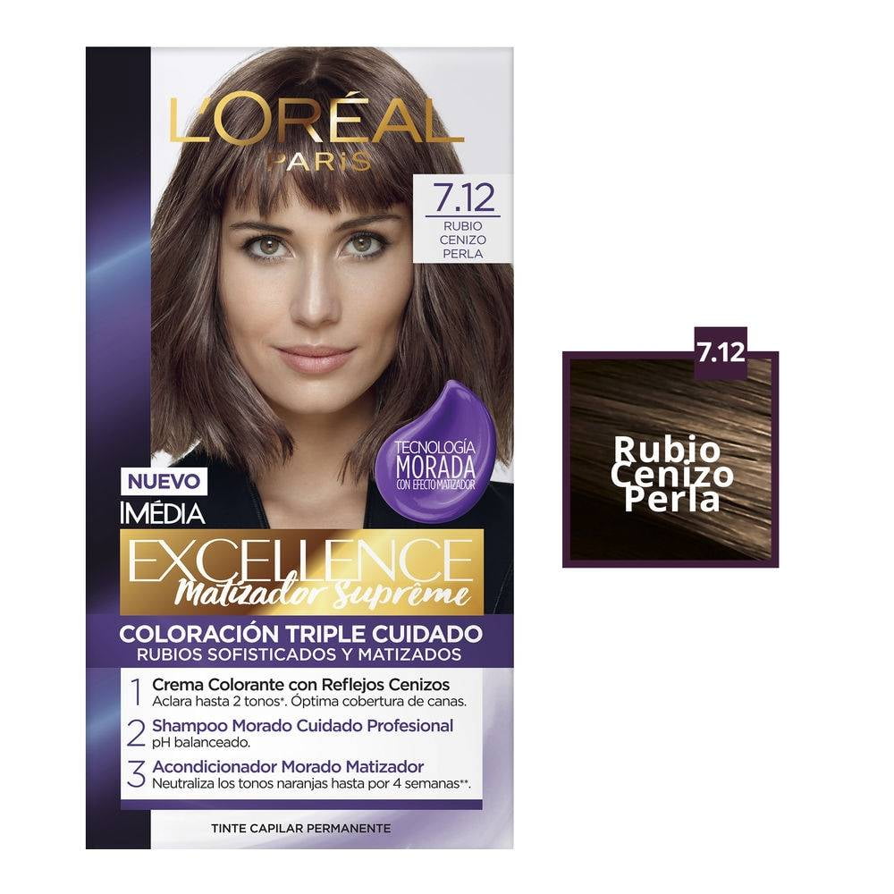 Tinte para cabello L'Oréal Imédia Excellence matizador supreme 7.12 ...