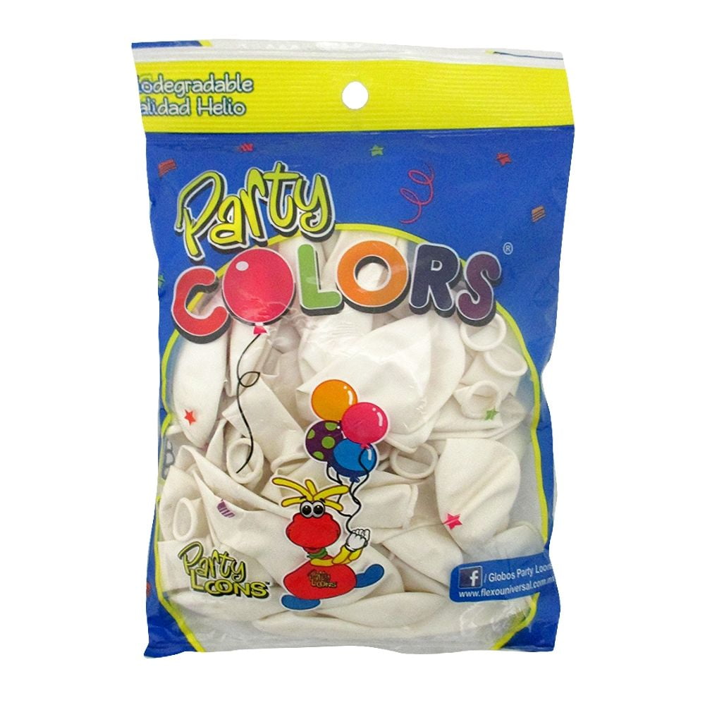 Bolsa de globos Party Loons color blanco perla 50 pzas | Walmart en línea