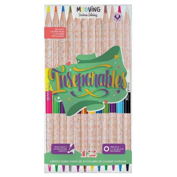 Colores Mooving Lapices Bicolores 12 piezas | Walmart en línea