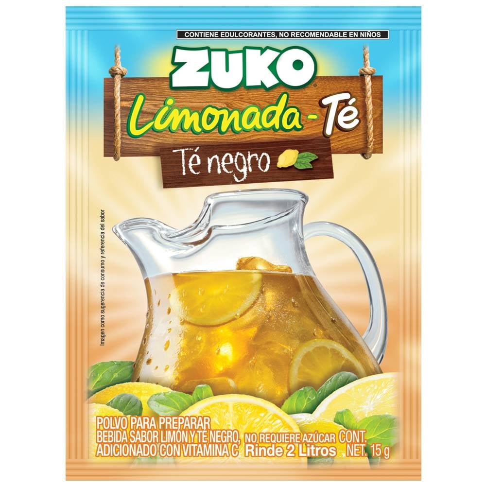 Polvo para preparar bebida Zuko limonada té negro 15 g | Walmart en línea