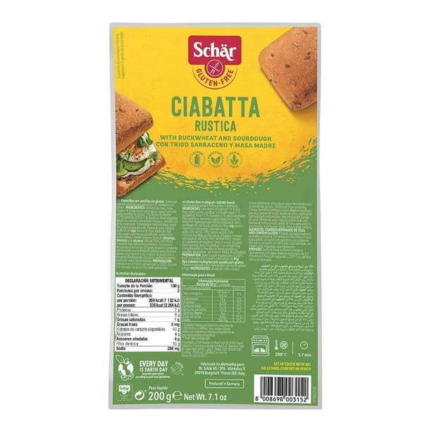 Pan Schär estilo chapata integral rústica 200 g | Walmart en línea