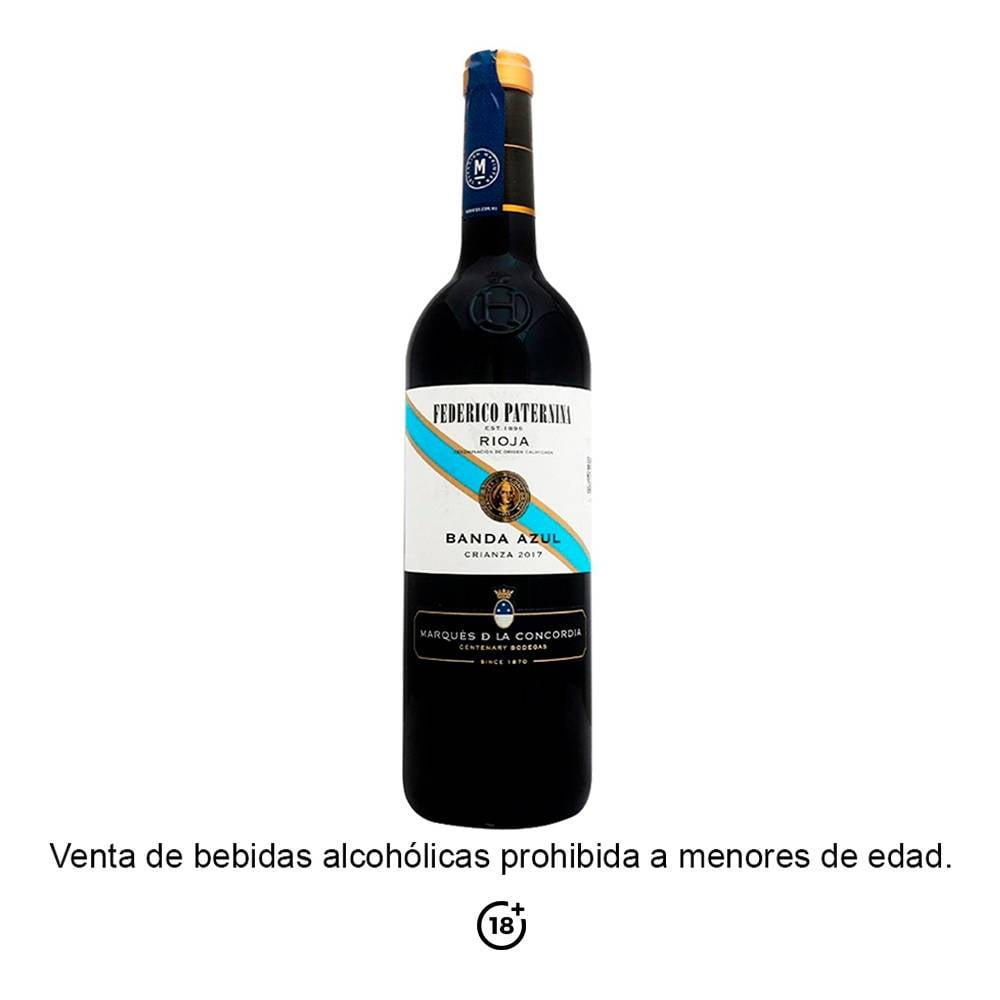 Vino Tinto Federico Paternina Rioja Banda Azul 750 ml | Bodega Aurrera ...