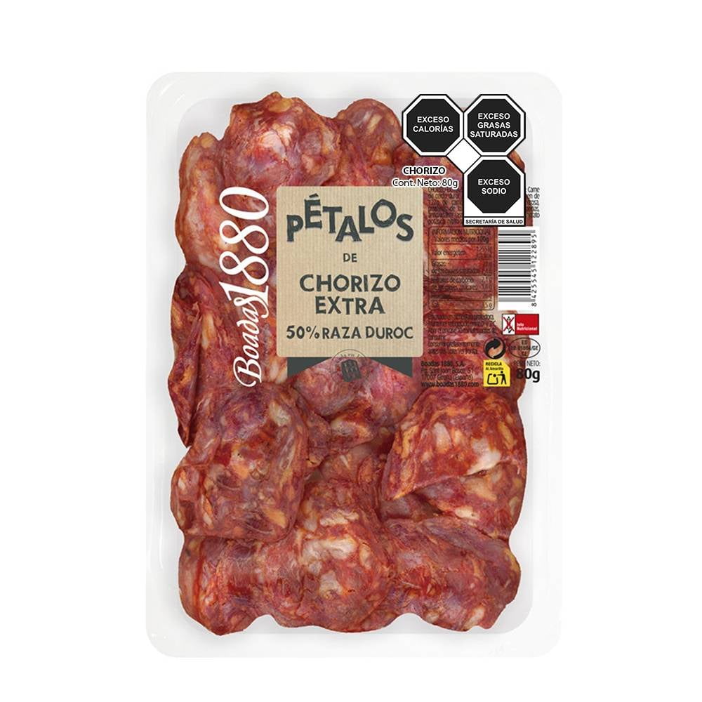 Pétalos de chorizo extra Boadas 1880 50% raza duroc 80 g | Walmart en línea