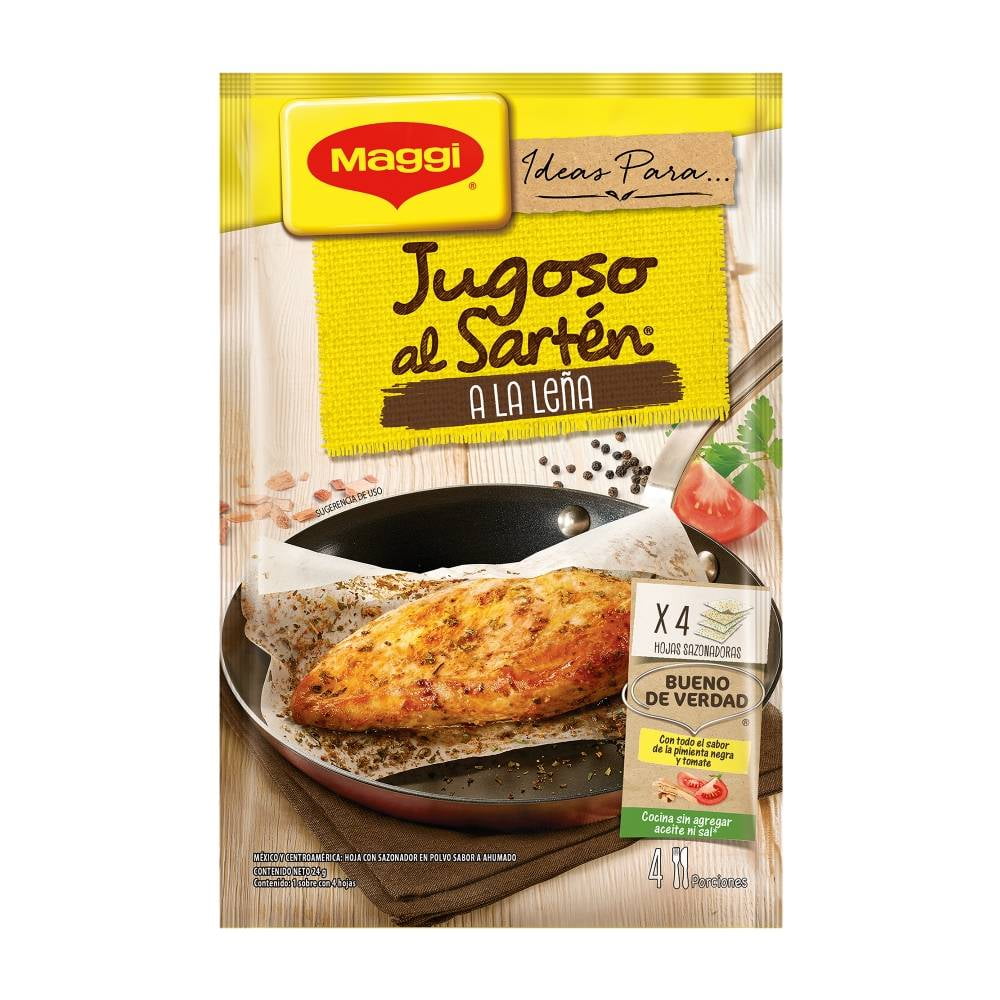 Hojas sazonadoras Maggi Jugoso al Sartén a la leña 1 sobre con 4 pzas ...