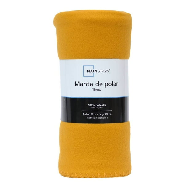 Manta Polar Mainstays 100 x 180 cm Color Mostaza | Walmart en línea