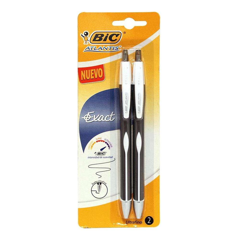 Paquete de 2 Plumas Bic Atlantis Exact Negra | Walmart en línea