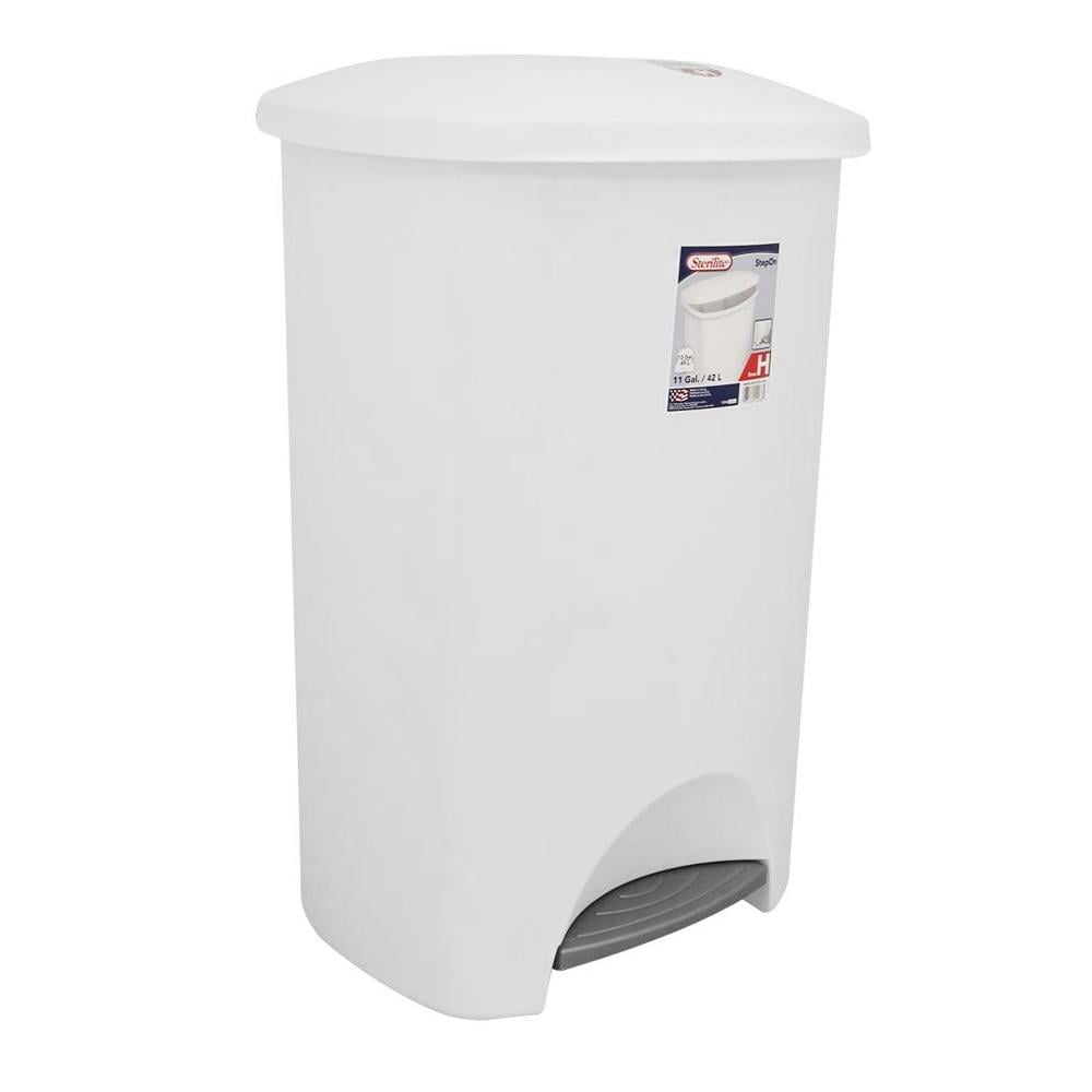 Bote de Basura Sterilite con Pedal 42 L Blanco Rectangular | Bodega ...