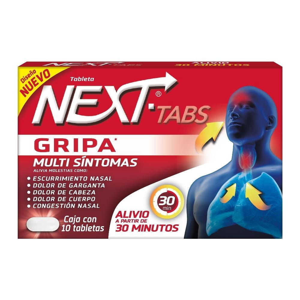 Antigripal Next tabs 10 tabletas || Bodega Aurrera Despensa a tu Casa
