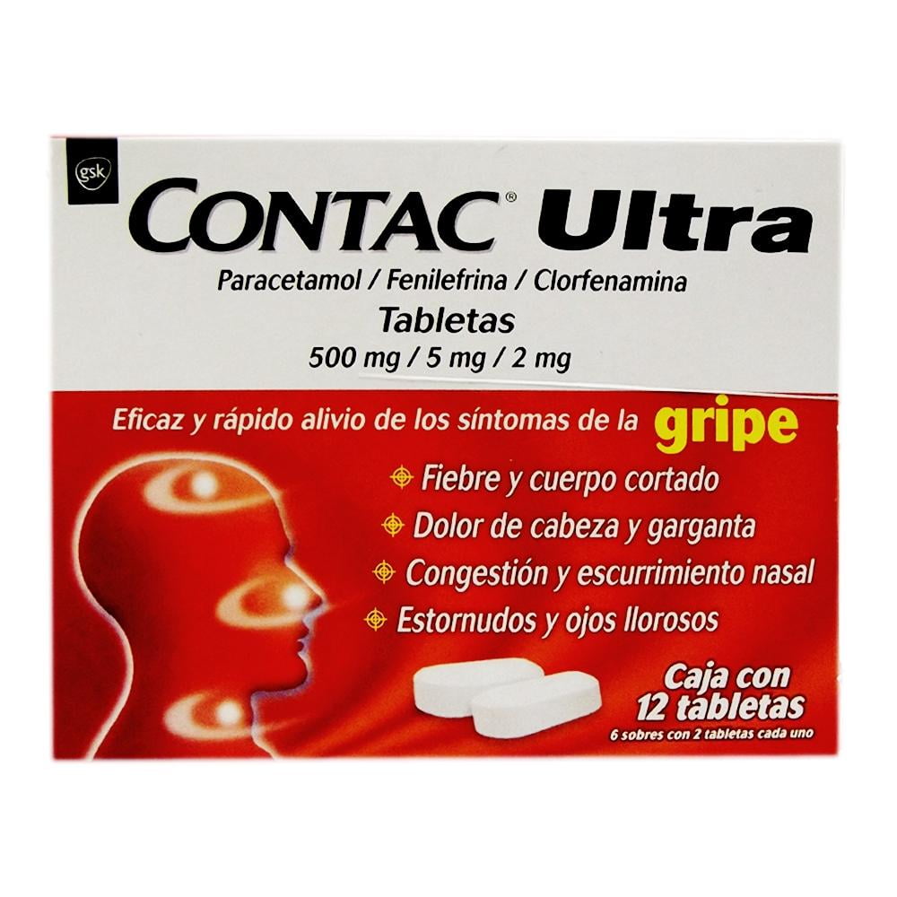 Antigripal Contac Ultra 12 pzas | Walmart en línea