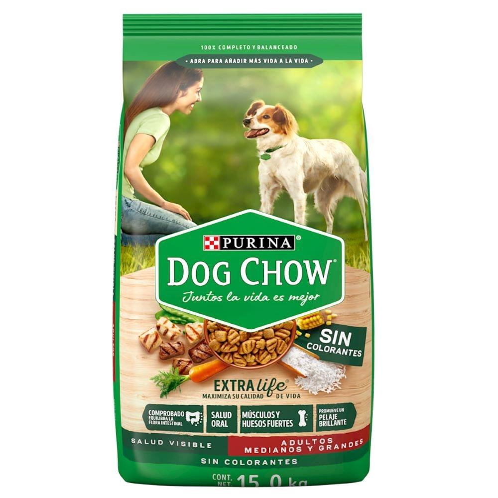 Alimento para Perro Dog Chow Extra Life Adulto Medianos y Grandes 15 kg ...