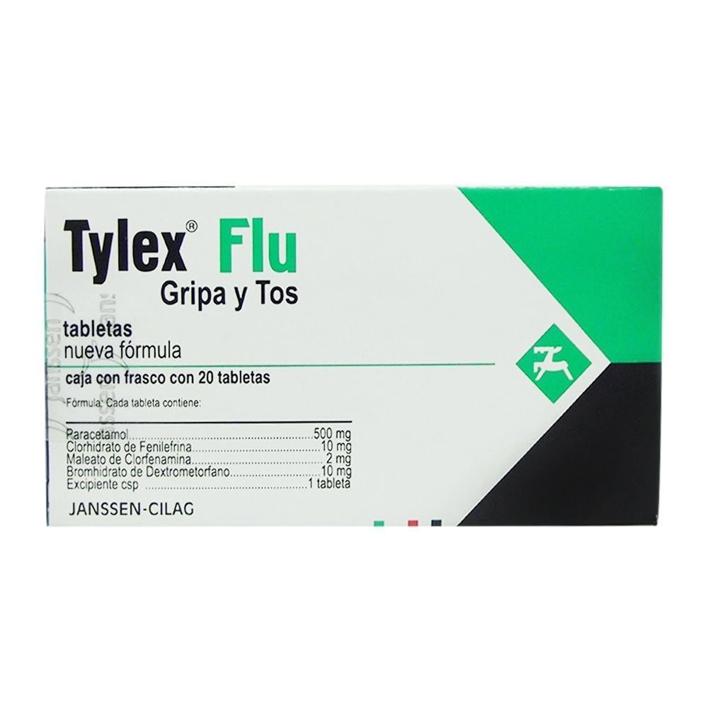 TYLEX FLU 20 Tylex Flu gripa y tos tabletas 20 pzas | Walmart en línea