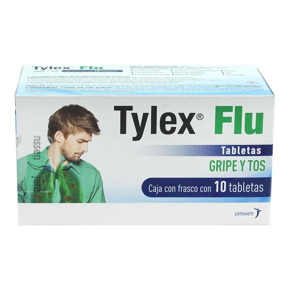 TYLEX FLU 10 Tylex flu gripe y tos 10 tabletas | Walmart en línea