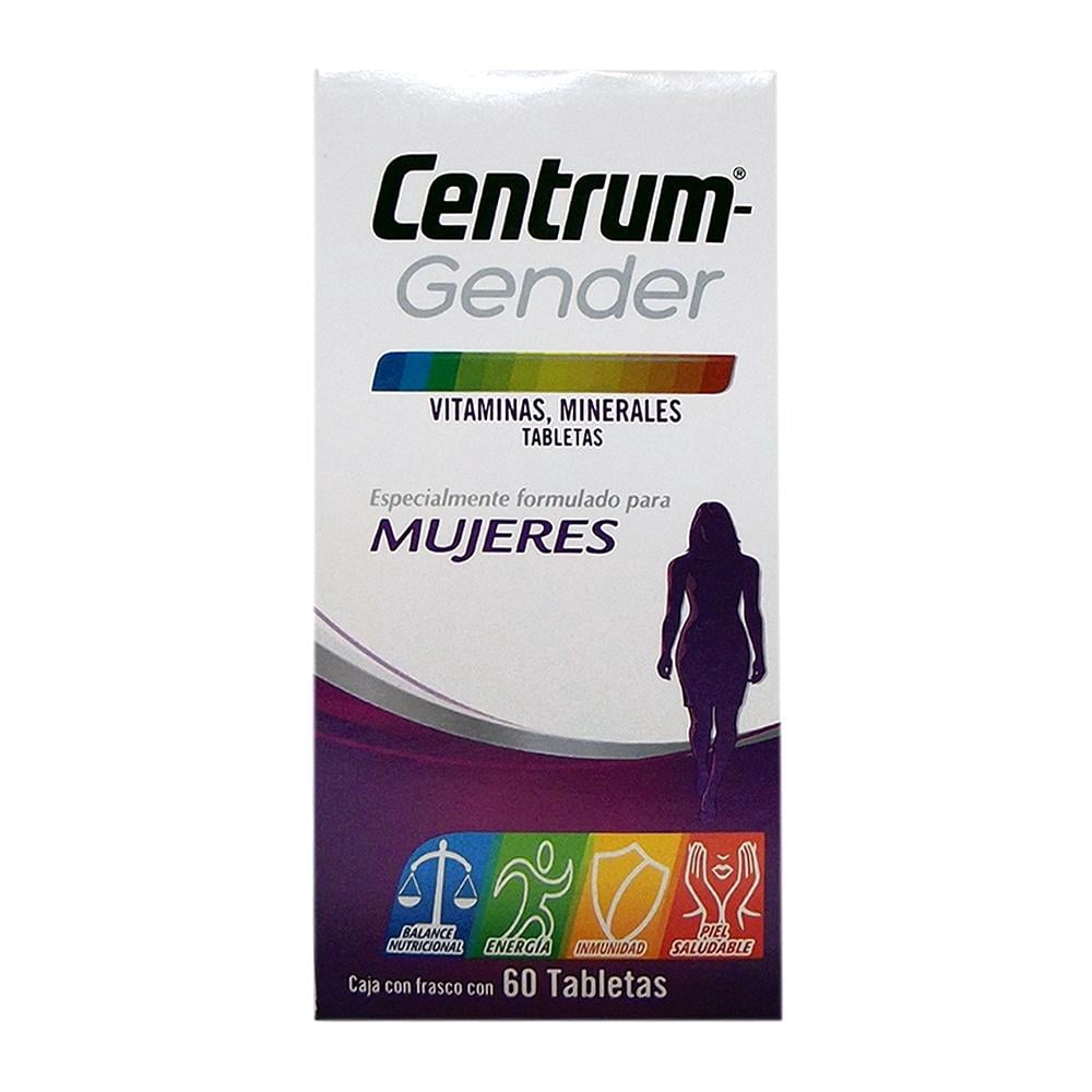 Multivitamínico Centrum Gender formulado para mujeres 60 tabletas ...