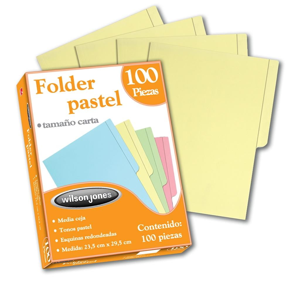 Folder Tamaño Carta Wilson Jones 100 Piezas Amarillo Pastel | Bodega ...