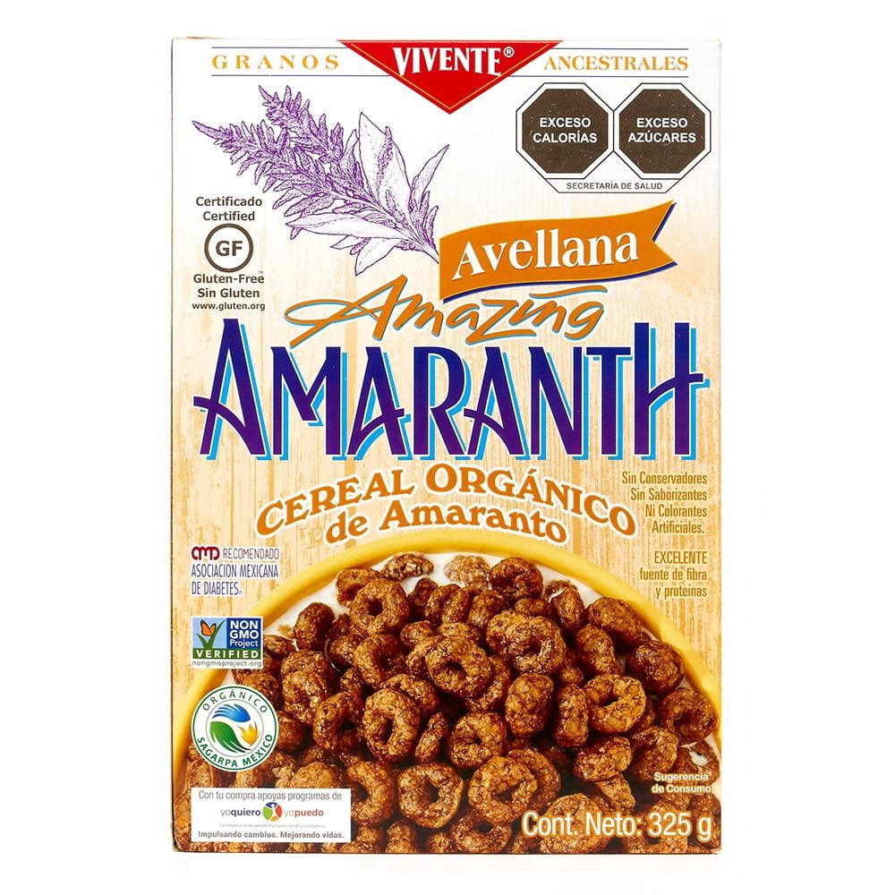 Cereal Avellana Vivente Amazing amaranth Amaranto inflado 325 gr ...