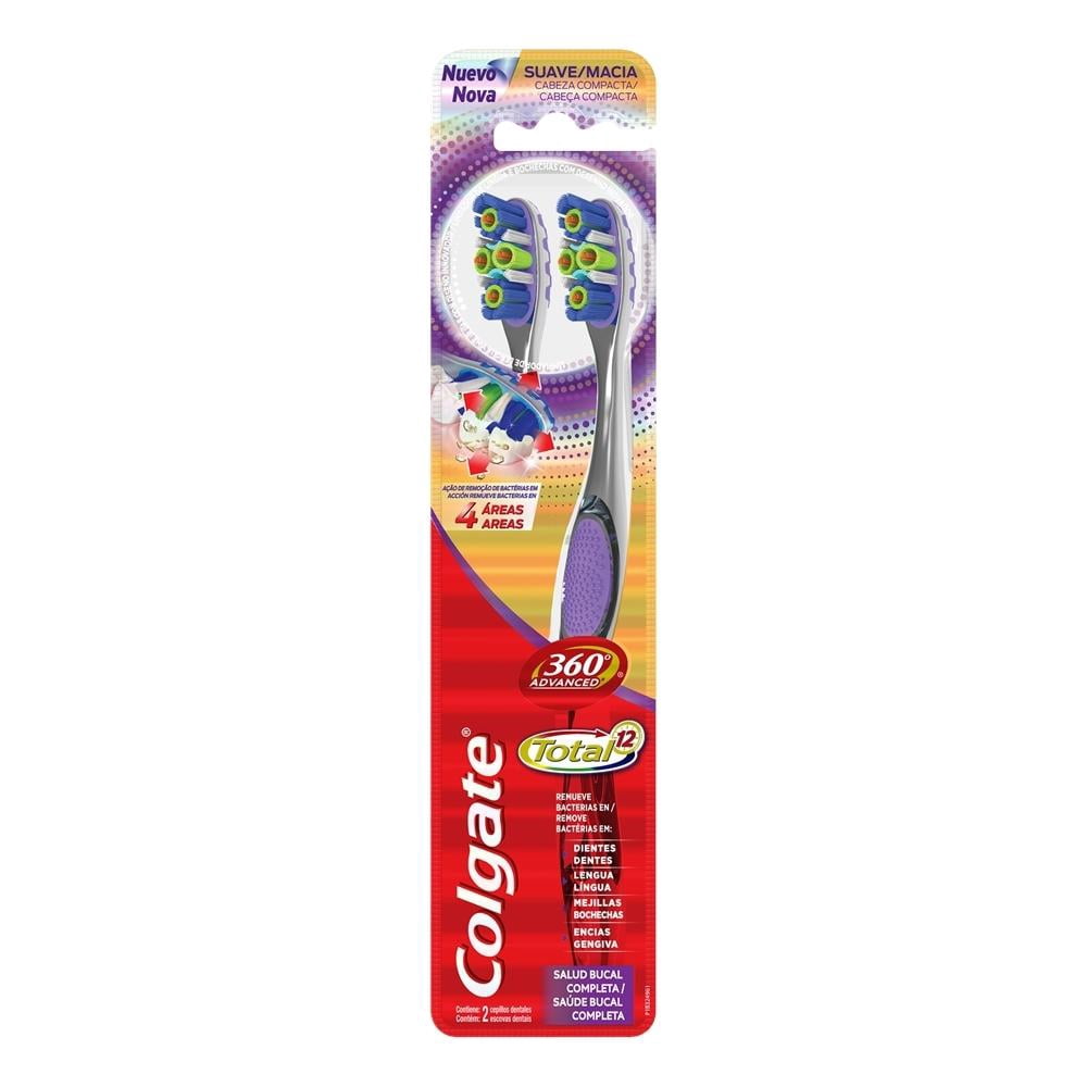 Cepillo dental Colgate Total 12 360 advanced suave 1 paquete con 2 pzas ...